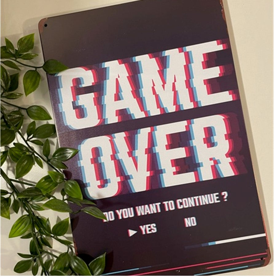 Game Over - A4 Metal Gaming Sign – Lu Lu's Gift Company