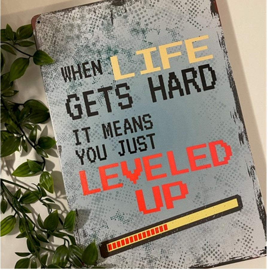 Level Up - A4 Metal Gaming Sign – Lu Lu's Gift Company