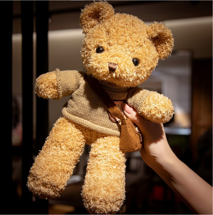Traditional Teddy Bear With Satchel – Lu Lu's Gift Company
